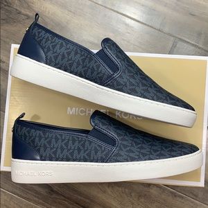 Michael Kors | Shoes | Michael Kors Catelyn Slip On Mini Mk Logo Pvc ...